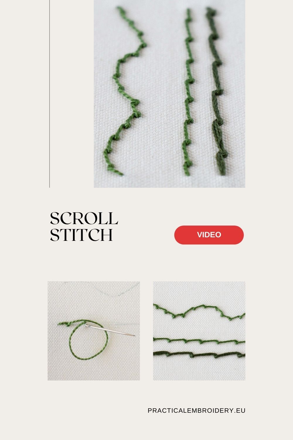 Scroll Stitch Embroidery Video Tutorial