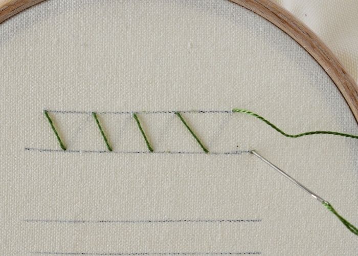 Triangular Turkish Stitch: Library of hand embroidery stitches