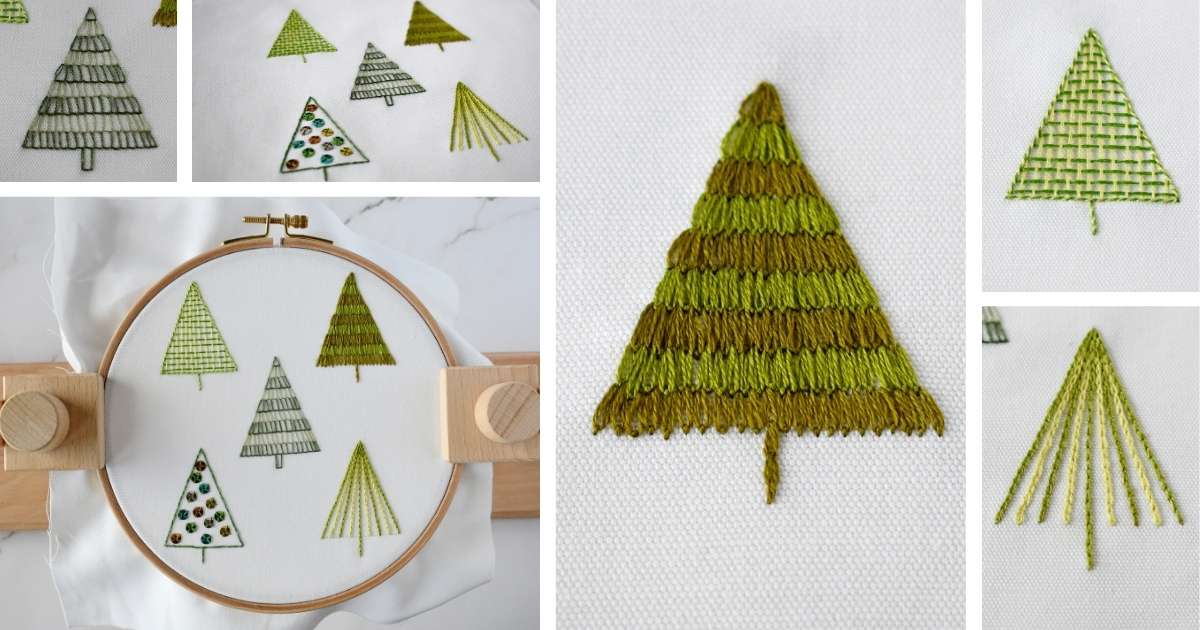 How To Embroider Christmas Tree: 5 Methods + Free PDF Pattern